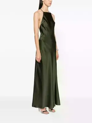 Patrizia Pepe Satin Halterneck Maxi Dress