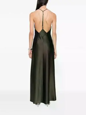 Patrizia Pepe Satin Halterneck Maxi Dress