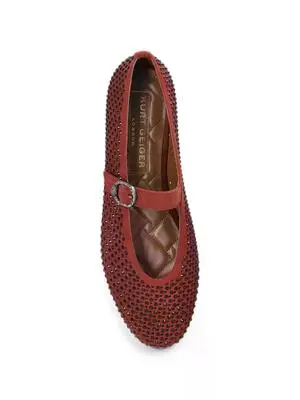 Kurt Geiger Mayfair Crystal-embellished Ballet Flats - Red