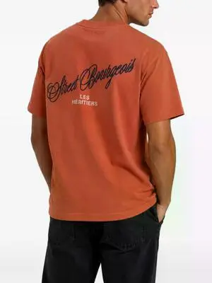LES HÉRITIERS Logo-print Cotton T-shirt - Orange