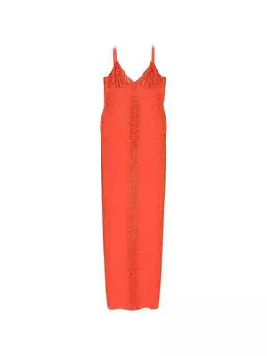 Patrizia Pepe Rhinestone-embellished Maxi Dress - Orange