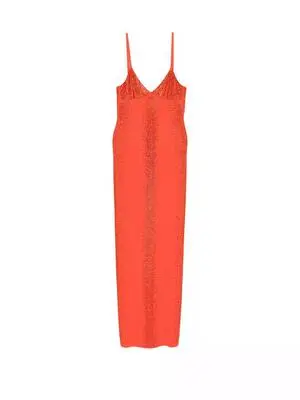 Patrizia Pepe Rhinestone-embellished Maxi Dress - Orange