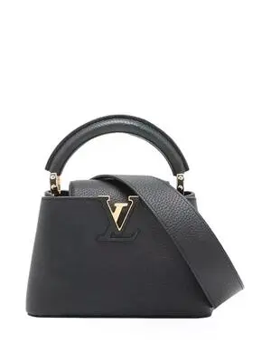 LOUIS VUITTON 2020-2026 Taurillon Mini Capucines Satchel - Black