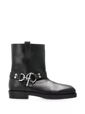 Balmain Harness Square-toe Ankle Boots