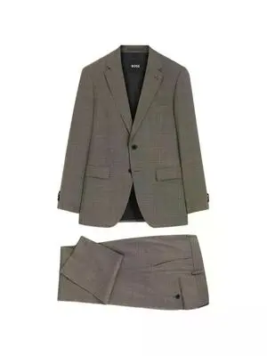 BOSS H-huge Two-piece Slim-fit Suit In Checked Stretch Wool