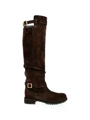 JIMMY CHOO Biker Kb Buckle-fastening Boots - Brown