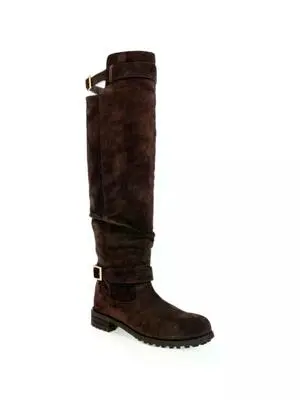 JIMMY CHOO Biker Kb Buckle-fastening Boots - Brown