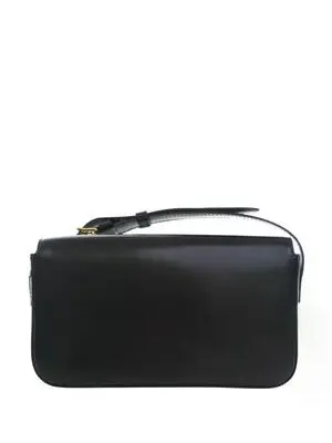 Celine 2021 Shiny Calfskin Triomphe Claude Shoulder Bag - Black