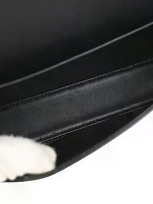 Celine 2021 Shiny Calfskin Triomphe Claude Shoulder Bag - Black