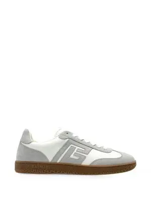Balmain Swan Logo-patch Leather Sneakers - White