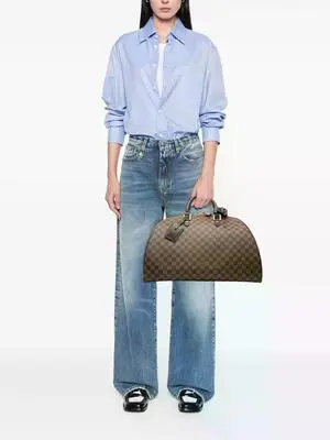LOUIS VUITTON 2001 Damier Ebene Ribera Gm Travel Bag - Brown