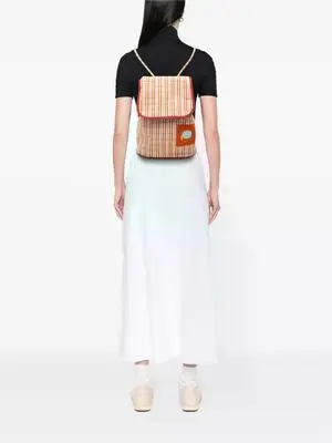 Hermès 2021-2026 Canvas Animaux Nattes Backpack - Orange