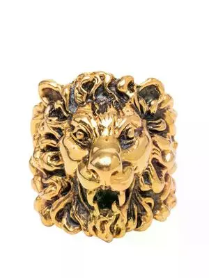 Gucci 2000-2026 Plated Lion Head Ring Costume Ring - Gold
