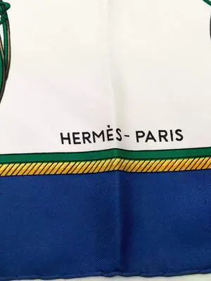 Hermès 2000-2026 Les Voitures A Transformation Silk Scarf 90 Scarves - Blue