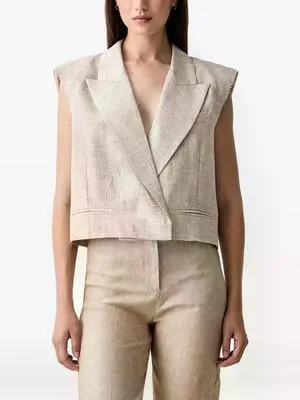 VICOLO Peak-lapels Vest - Neutrals