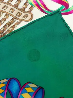 Hermès 1993 Les Rubans Du Cheval Silk Scarf 90 Scarves - Green