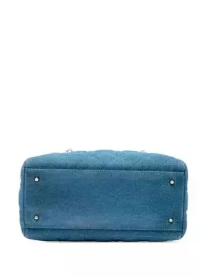 Dior Medium Denim Cannage Lady Satchel - Blue