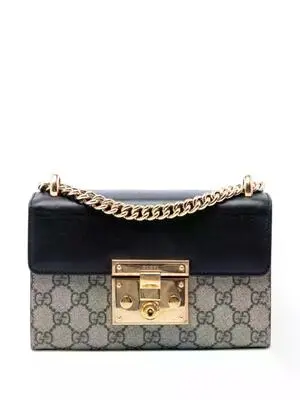 Gucci 2016-2026 Small Gg Supreme Padlock Crossbody Bag - Neutrals