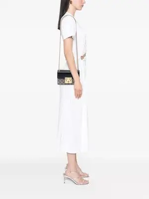 Gucci Small Gg Supreme Padlock Crossbody Bag - Neutrals