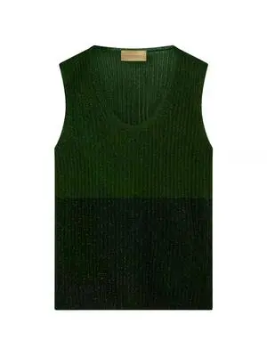 Momoni Knitted Vest With V-neck And Color-block Detail