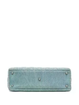 Dior Large Denim Cannage Lady Satchel - Blue