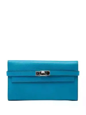 Hermès 2000-2026 Epsom Kelly Trifold Wallet Long Wallets - Blue