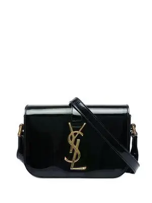 Saint Laurent 2014 Small Patent Monogram Universite Crossbody Bag - Black