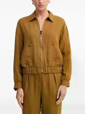 MORGAN Zip-up Elasticated-hem Bomber Jacket