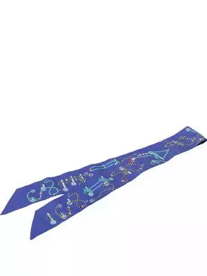 Hermès 2000-2026 Cordages Silk Twilly Scarf Scarves - Blue