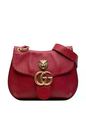 Gucci 2016-2026 Gg Marmont Calfskin Animalier Shoulder Bag - Red