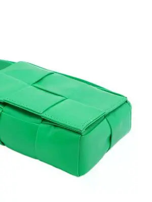 Bottega Veneta Candy Nappa Intrecciato Cassette Crossbody Bag - Green