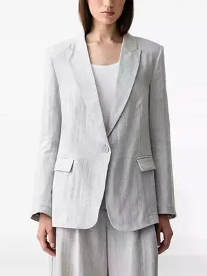 VICOLO Single-breasted Notched-lapels Blazer - Grey