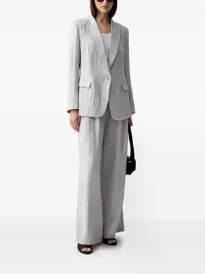 VICOLO Single-breasted Notched-lapels Blazer - Grey