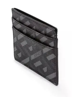 Versace 2010-2026 La Greca Coated Canvas Card Holder - Black