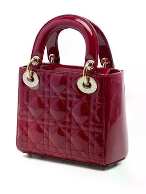 Dior Patent Cannage Lady Satchel - Red