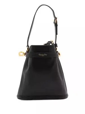 Dior C'est Leather Bucket Bag Satchel - Black