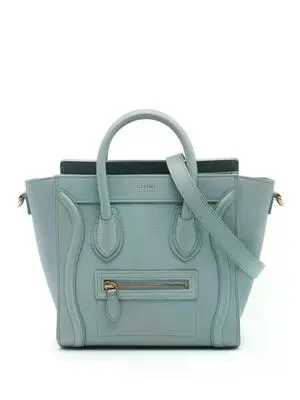 Celine 2017 Nano Leather Luggage Tote Satchel - Blue