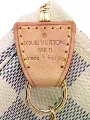 LOUIS VUITTON Damier Azur Mini Pochette Accessoires Handbag - White