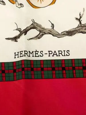 Hermès 20th Century L Hiver En Poste Silk Scarf 90 Scarves - Red