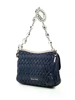 Miu Miu Matelasse Nappa Crystal Frame Flap Satchel