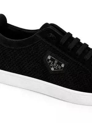 Philipp Plein Perforated Suede Low-top Sneakers - Black