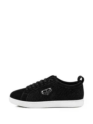 Philipp Plein Perforated Suede Low-top Sneakers - Black