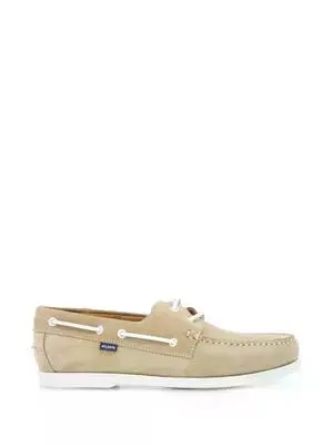 ATALANTA WELLER Lace-up Suede Boat Shoes - Neutrals