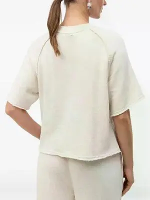 BOSS Raw-edge Raglan-sleeve T-shirt - White