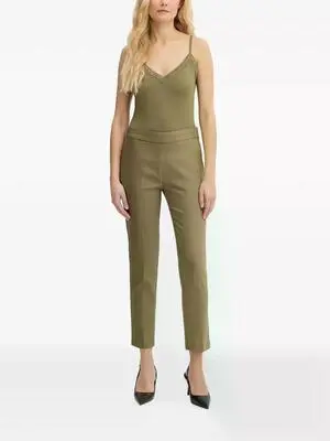 MORGAN Pressed-crease Cropped Trousers - Green