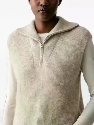 MOS MOSH Knitted Quarter-zip Vest