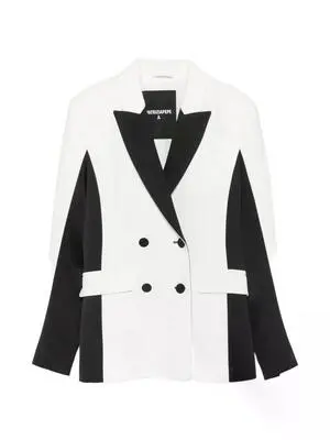Patrizia Pepe Color-block Double-breasted Blazer - White