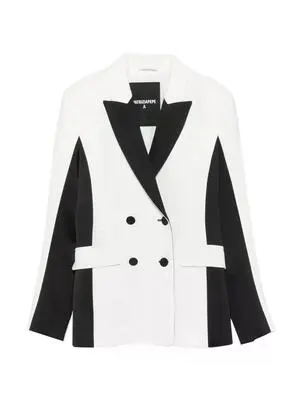 Patrizia Pepe Color-block Double-breasted Blazer - White