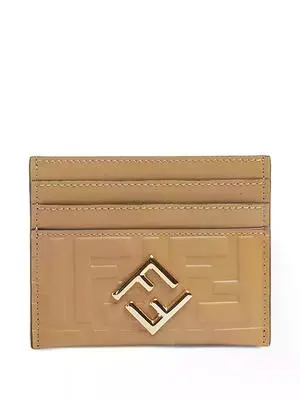 Fendi Ff Diamonds Leather Cardholder - Neutrals