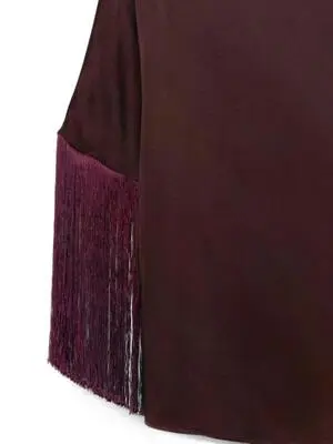 Antonelli Firenze Fringe-trimmed Long-sleeve Blouse - Purple